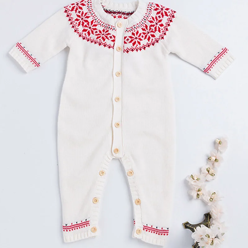 Unisex Newborn Baby Rompers Infant Toddlers Knitting Long Sleeve Girls ...