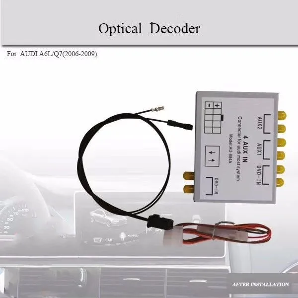 Optical Optic Fiber Box Most Decoder AUX Interface for Audi A6 A6L Q7 ...