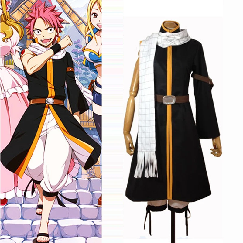 Anime Fairy Tail Natsu Dragneel New Cosplay Uniform Suit Men's ...