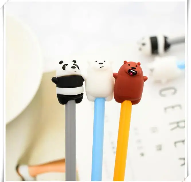 36pcs/lot 17cm Korea Funny Bare Ice Bear Panda Gel Ink Writing Pens ...