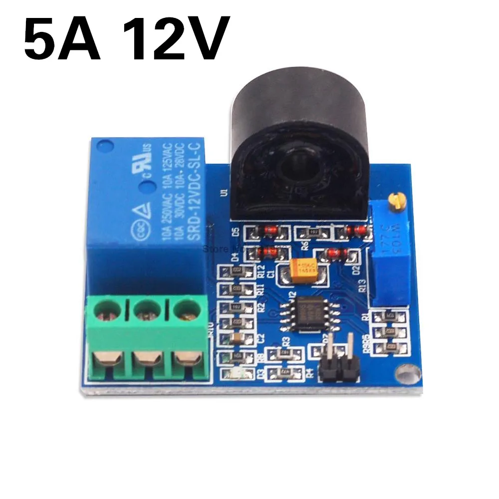 5A Overcurrent Protection Sensor Module AC Current Sensor 12V Relay for ...