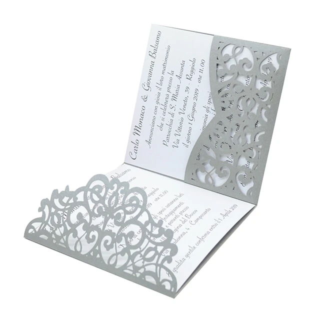 Silver Elegant Wedding Invitations