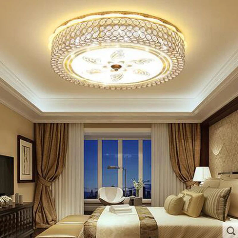 Simple modern bedroom lights romantic romantic ceiling lamp crystal ...
