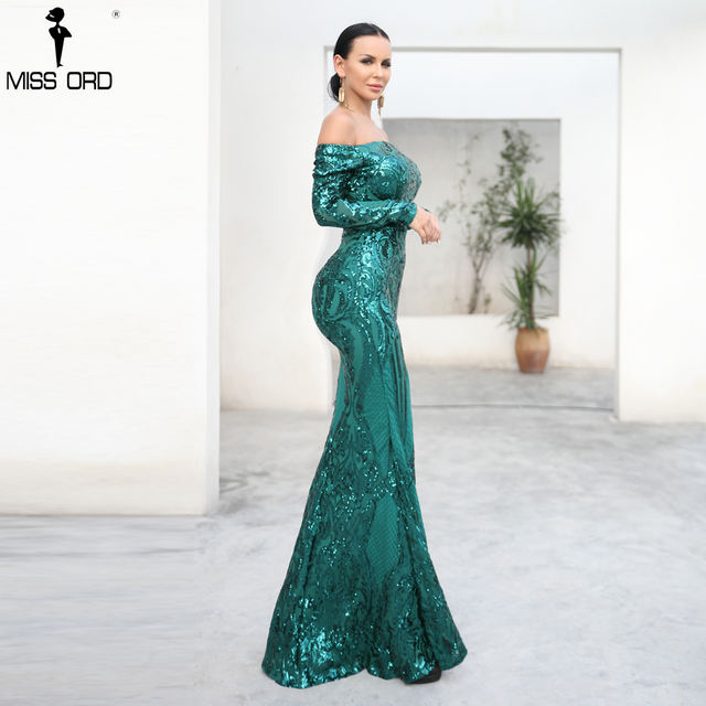 JUKPOP 2019 Sexy bra Long sleeve retro party dress sequin maxi ...