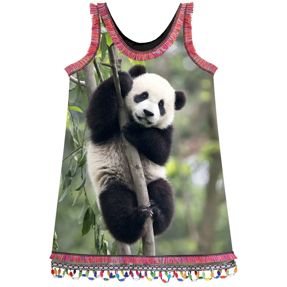 Girl clothing dress Girl lace Dresses Summer style best The panda Print ...