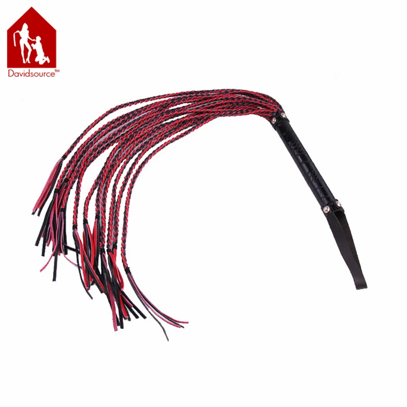 Davidsource Black Red Knitted Leather Whip Love Beat Slap Spanking
