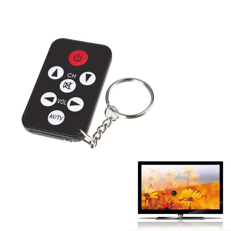 Mini Infrared IR TV Set 7 Keys Television Remote Control Key chain Key ...