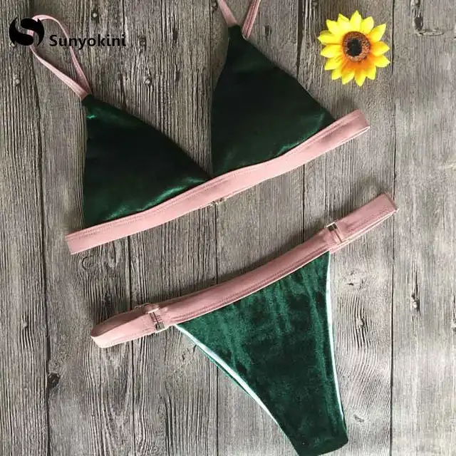 Buy Sunyokini 2019 Sexy Bikini Traingle Velvet