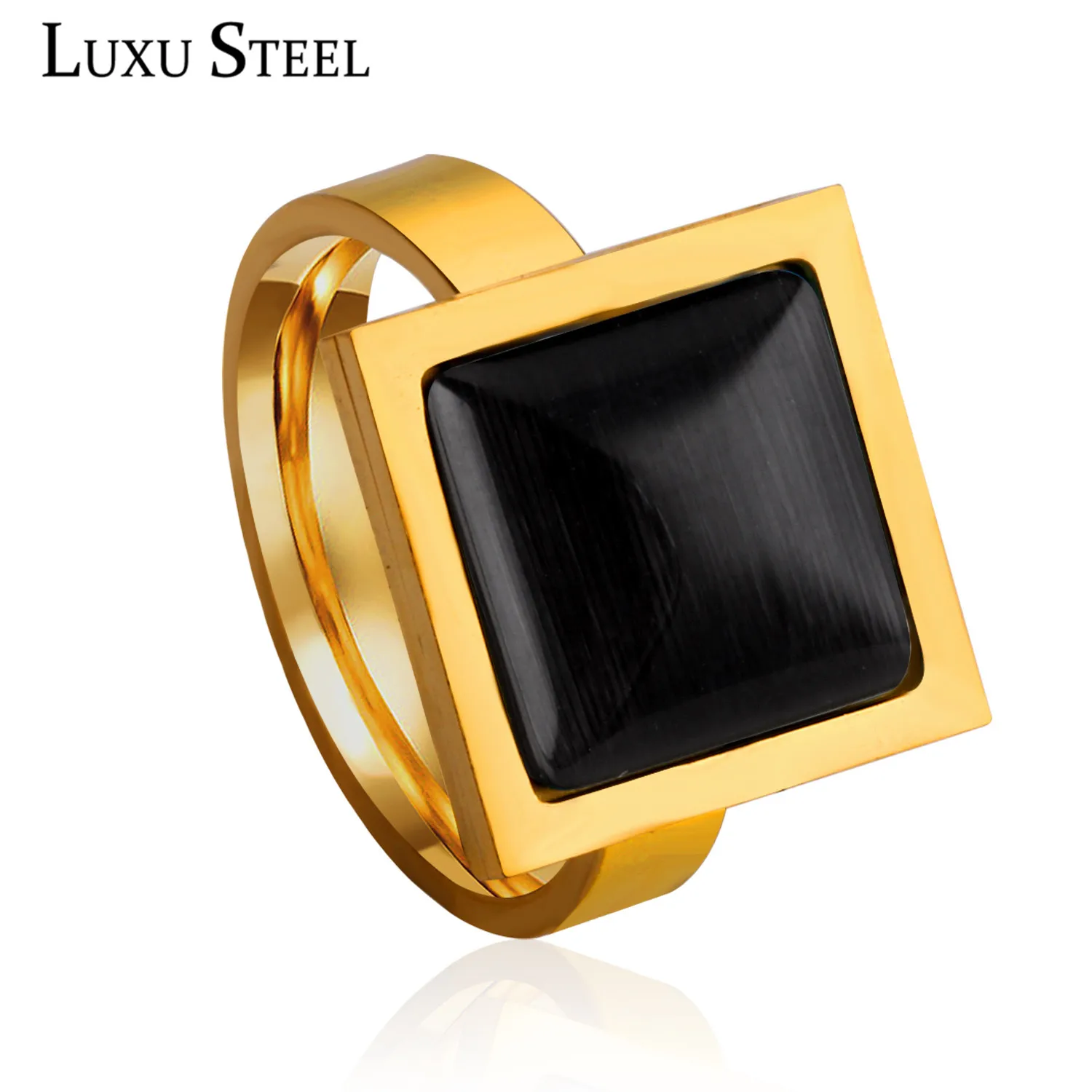 LUXUSTEEL anillo de compromiso de acero inoxidable para hombre y mujer ...