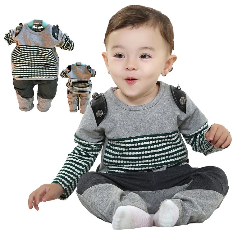 Anlencool 새로운 봄 계곡 유아 포즈 새로운 패션 흑백 줄무늬 아기 의류 무료 배송 아기 소년 옷 세트|baby boys ...