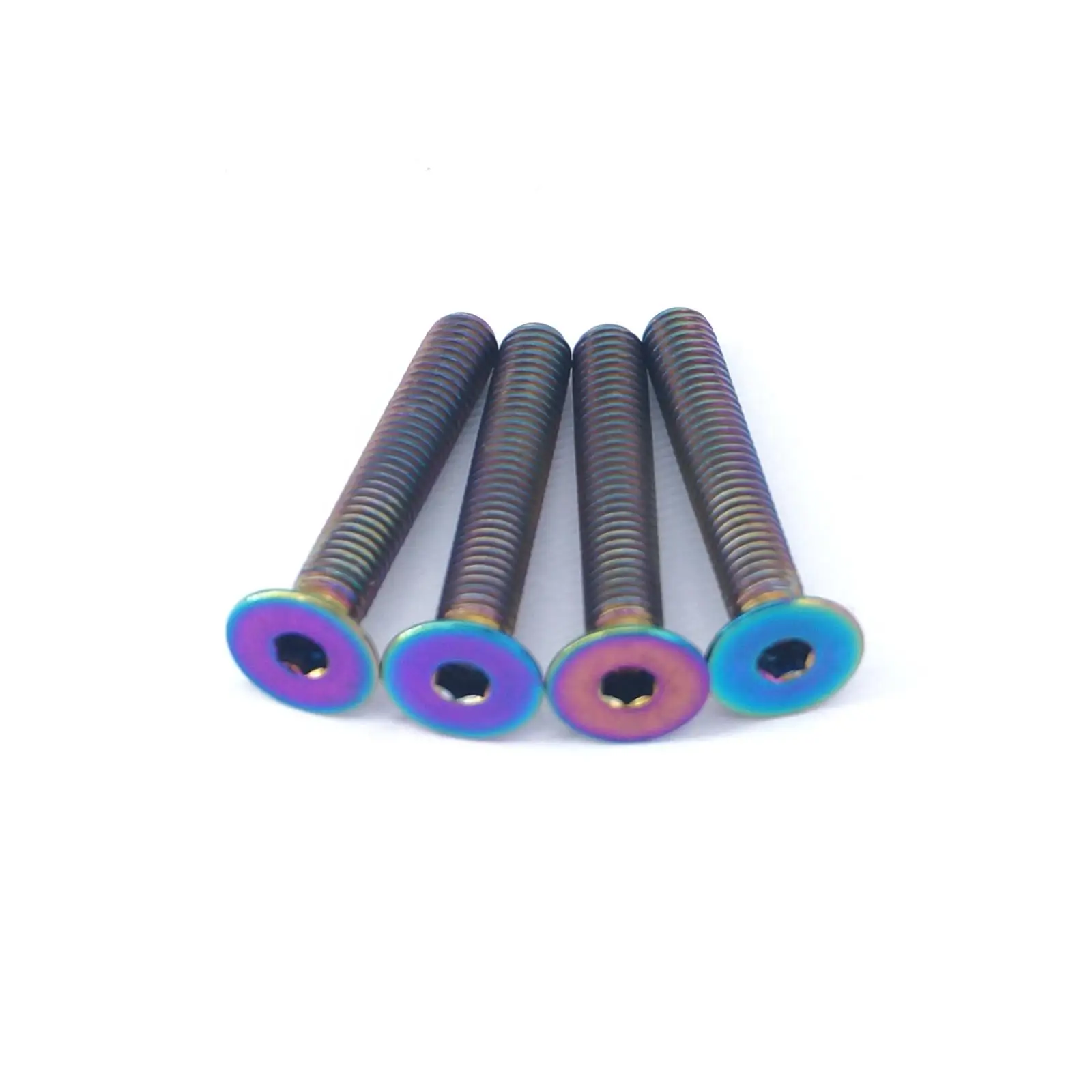 4 PCS M5 x 30mm Rainbow GR5 Titanium Hex Allen Socket Countersunk ...