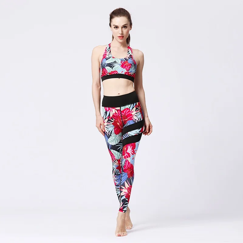 Women Quick Dry Yoga Sets Top Bra+Yoga Leggings Tracksuit Female Fitness Pants Sport Suits ...