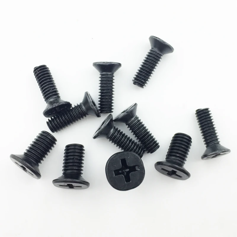 200 Pcs One Lot Flat Head Screws Carbon Steel Screws M2 M2.5 M3 M3*4 M3 ...