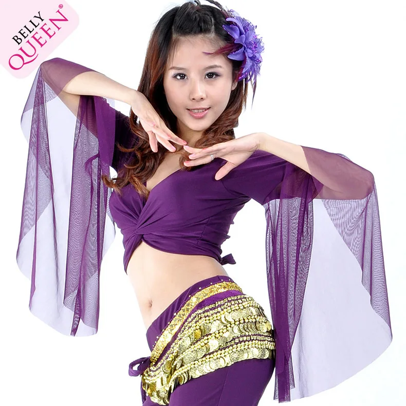 Sexy Belly Dance Top For Women Belly Dancing Costume Tops Big Gauze Sleeves In Belly Dancing