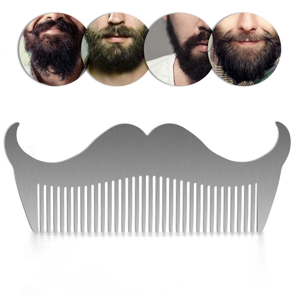 Stainless Steel Beard Shaping Tool Beard Modeling Template Carding Tool 
