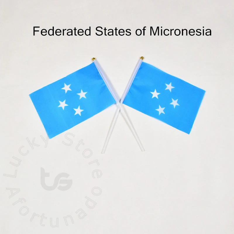 Micronesia FSM 14*21 cm flag Banner Hand waving Flag 10pieces for meet ...