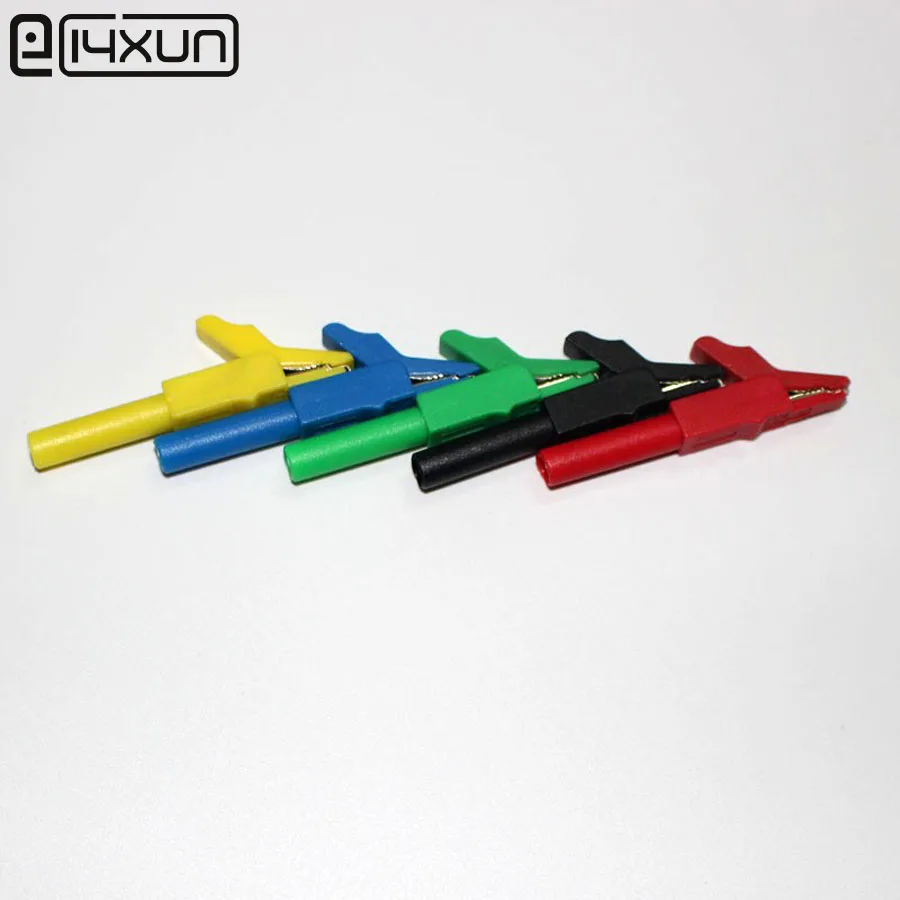 10 pcs Alligator Clip with 4mm banana plug ,4mm socket Alligator Cable ...