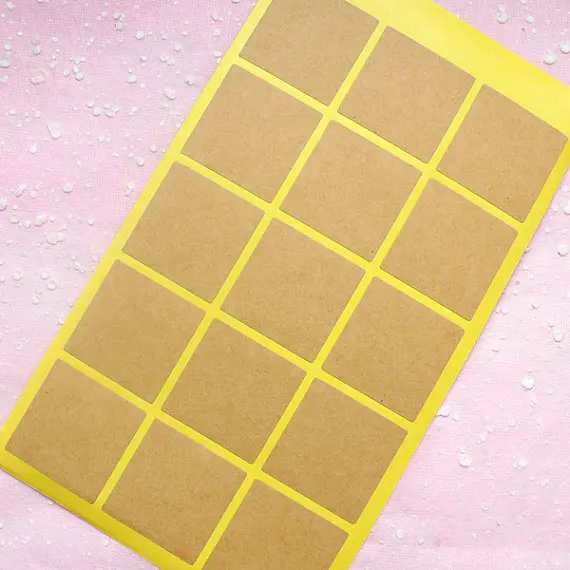 3.5x3.5cm square Kraft Paper Sticker|sticker|paper toys one ...