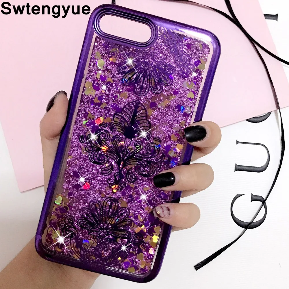 Plating Glitter Liquid Quicksand Case For iPhone 5 5S 6 6S 7 8 Plus ...