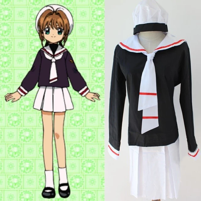 Anime Card Captor Sakura School Uniform Cosplay Costume Kinomoto Sakura ...