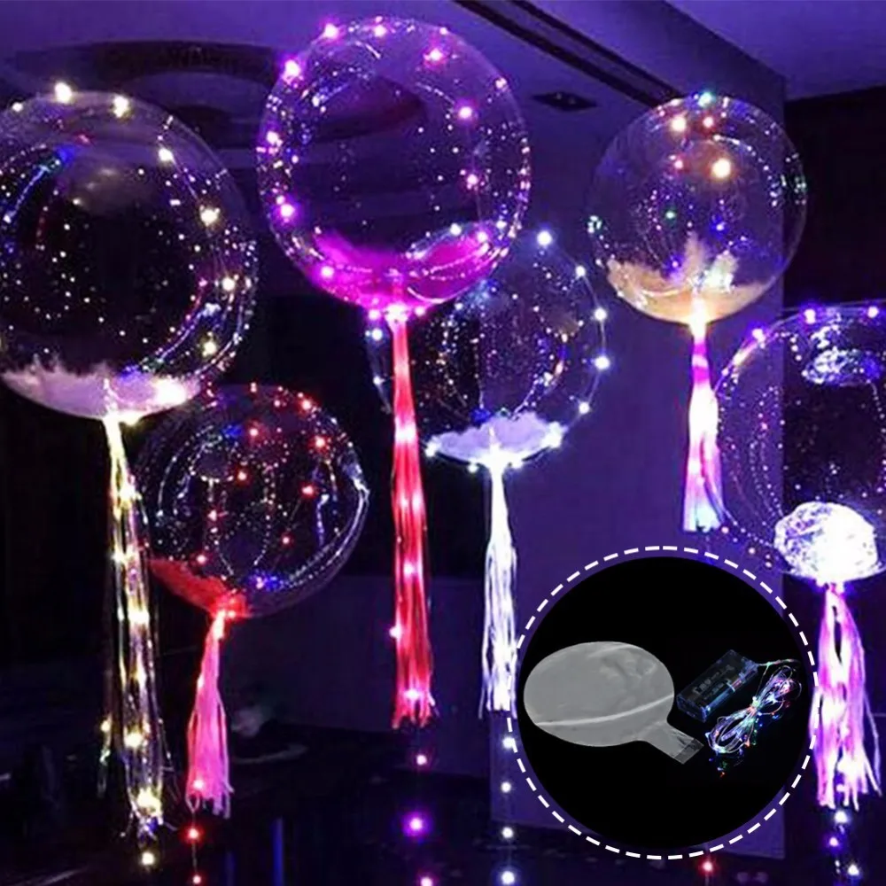 4PCS 18 Inch Transparent Bubble Ball Glowing Light Decorative Ball For ...