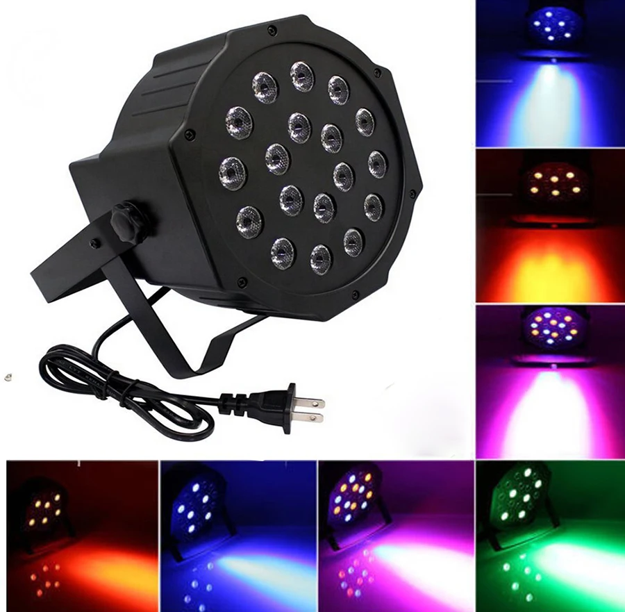 Luces LED de escenario profesionales, iluminación PAR RGB de 18W, DMX ...
