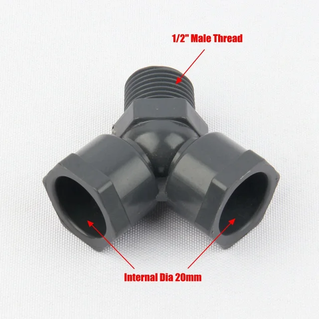 5pcs 1/2" Male 20mm PVC Connector Y Type Three Way UPVC Connectors ...