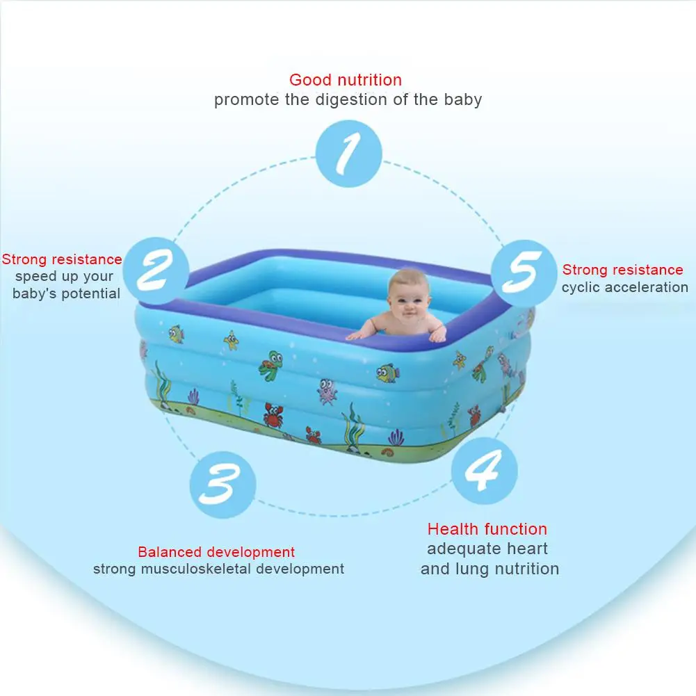Portable Pools for Kids Inflatable Bathtub Baby Rectangular Swimming ...