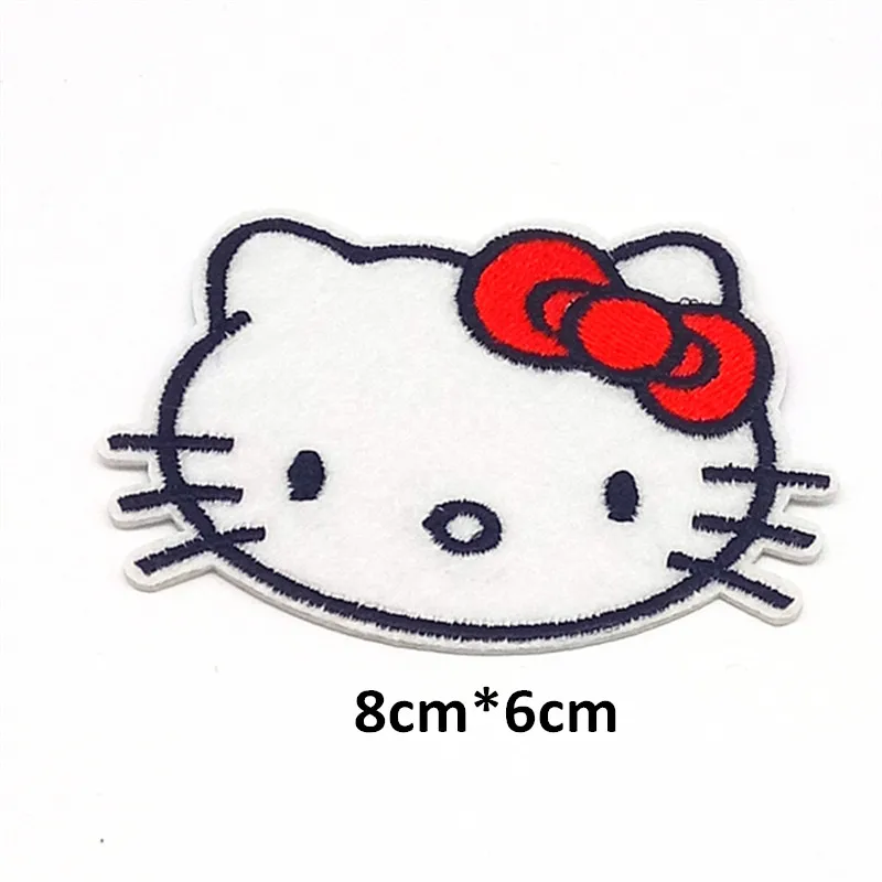 1Pcs Hello Kitty Head Embroidered Badges Iron On Patches For Clothing ...