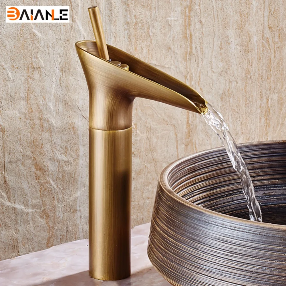 Basin Faucet Open Spout Water Mixer Taps Bathroom Vessel Sink Faucet In ...