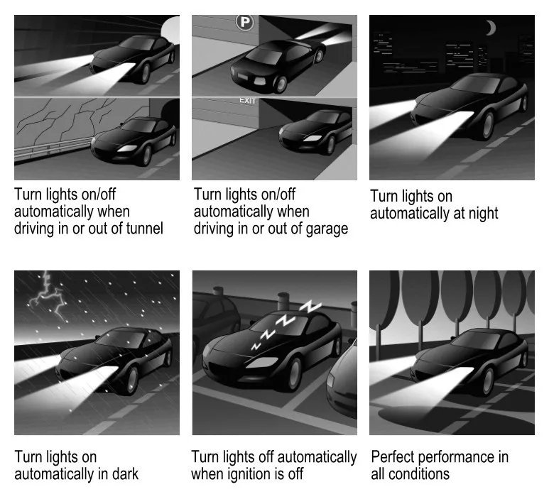 DB600D Universal 12V Car Auto Light Sensor System Automatically Control ...