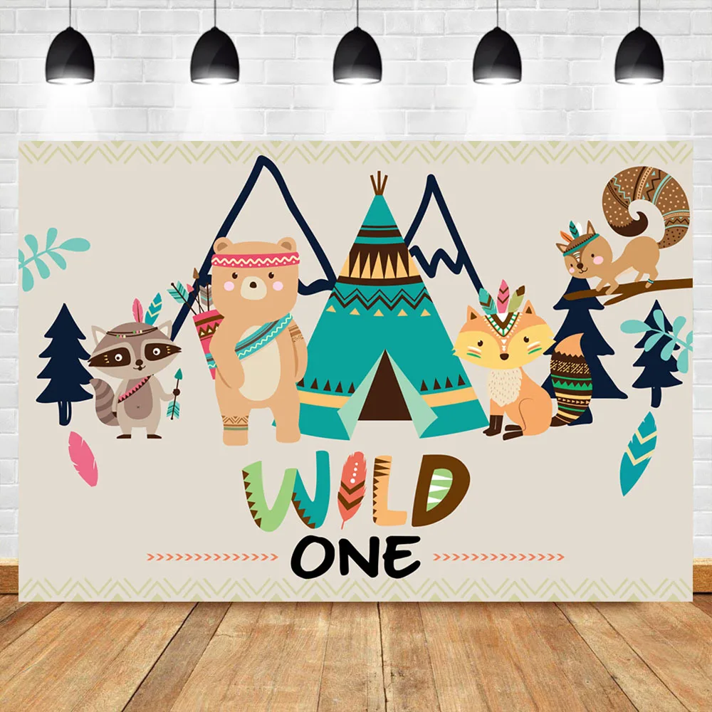 Mocsicka-Wild-One-Backdrops-Woodland-1st-Birthday-Background-Buffalo ...