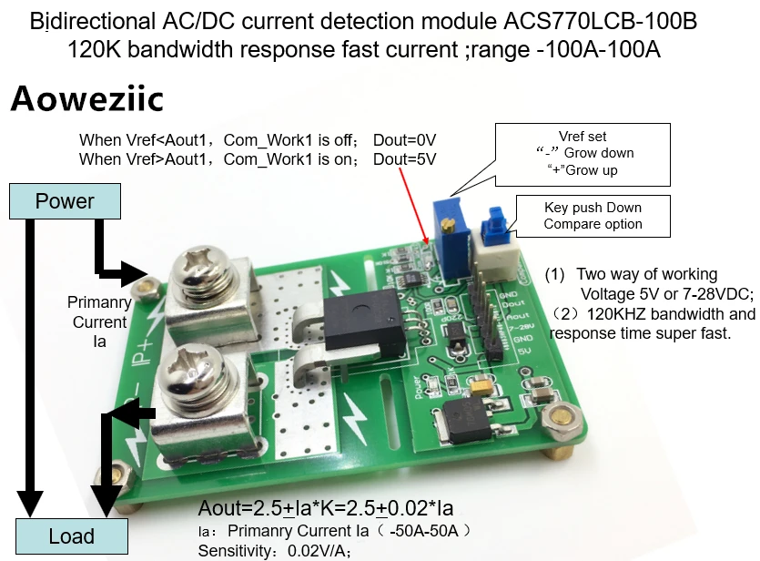 Aoweziic Acs770lcb-100b Acs770 Ac/ Dc Detection Over Current Protection ...