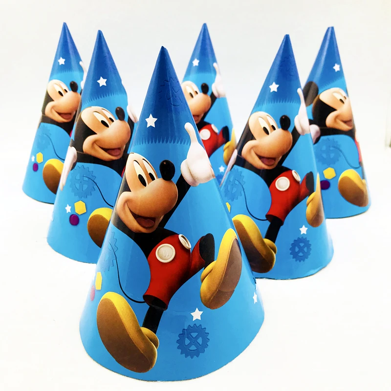 6pcs Mickey Mouse Birthday Party Adult Disposable Paper Hats/caps ...