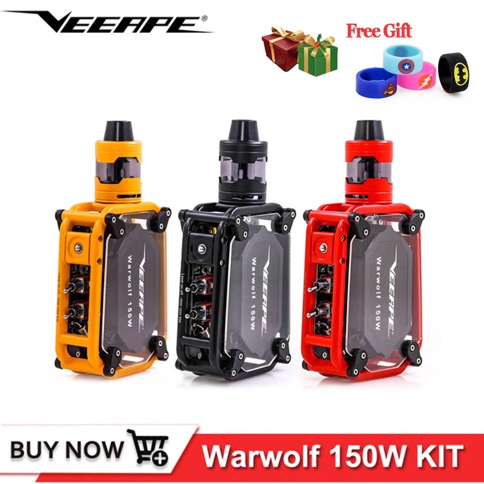 Original Veeape warwolf kit 150w e cigarette Laser vape box mod Instant ...