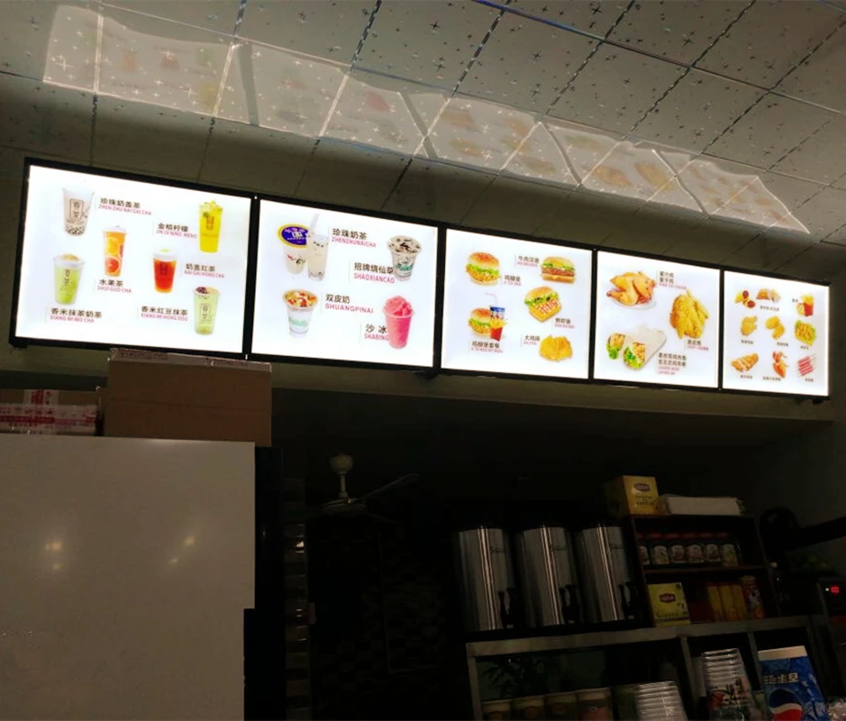 A2x5pcs Led Restaurant Menu Display Magnetic Lightboxes Lightbox ...