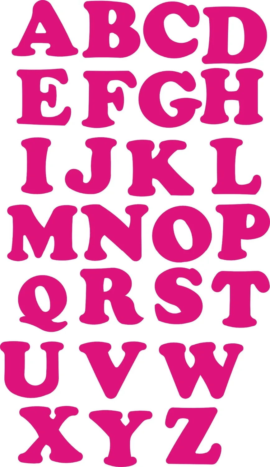 Pink 3 inches 26 letters A~Z & Woodenwatermelon dies for scrapbooking ...