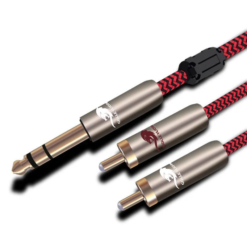 Premium-Audio-Cable-Stereo-6-35mm-to-2-RCA-Soundbox-Mixer-AMP-TRS-Jack ...