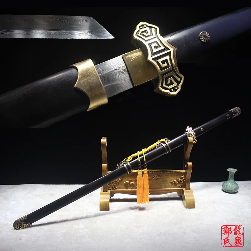 Tang Dao Chinese Sword Traditional Long Straight Blade Folded Steel ...