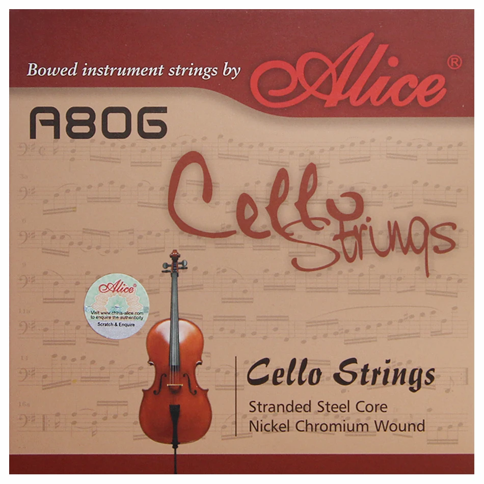 Alice Cello Strings Stranded Steel Core Professional Cello Strings ...