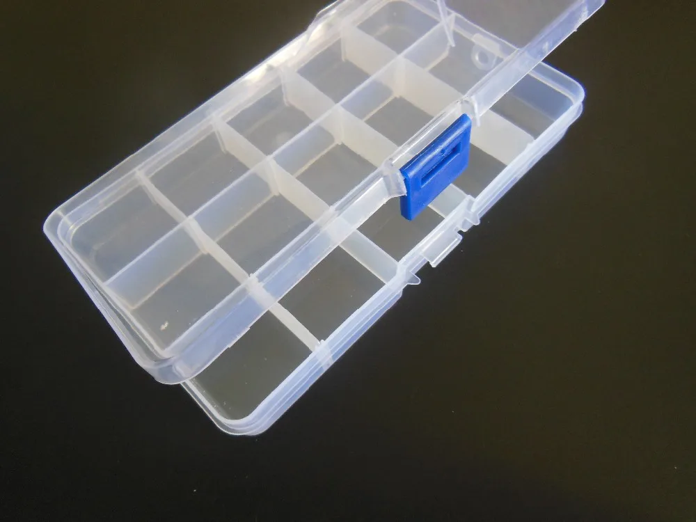 1 Pc Compartments Container Case Nails Art Empty Storage Nail Tool Box ...