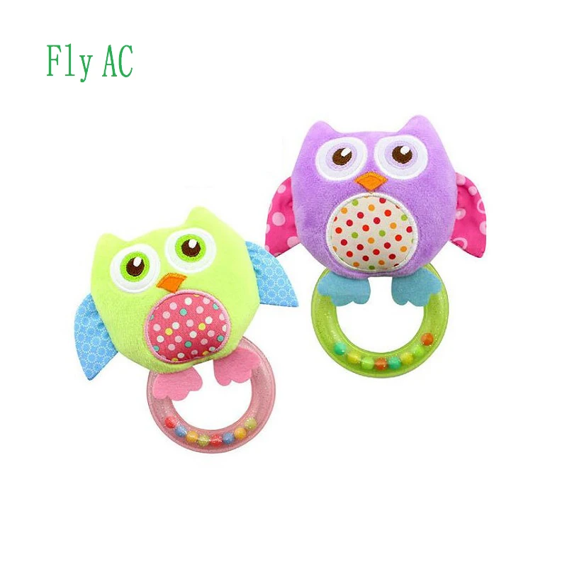 Fly AC New 1pcs Baby toys owl bird chicken Rattle Bells Shaking ...