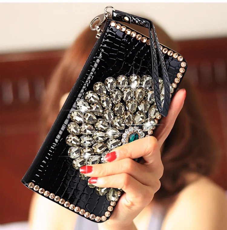 Women Wallet Diamond Crystal High Quality Wallet Purse Long Wallets ...