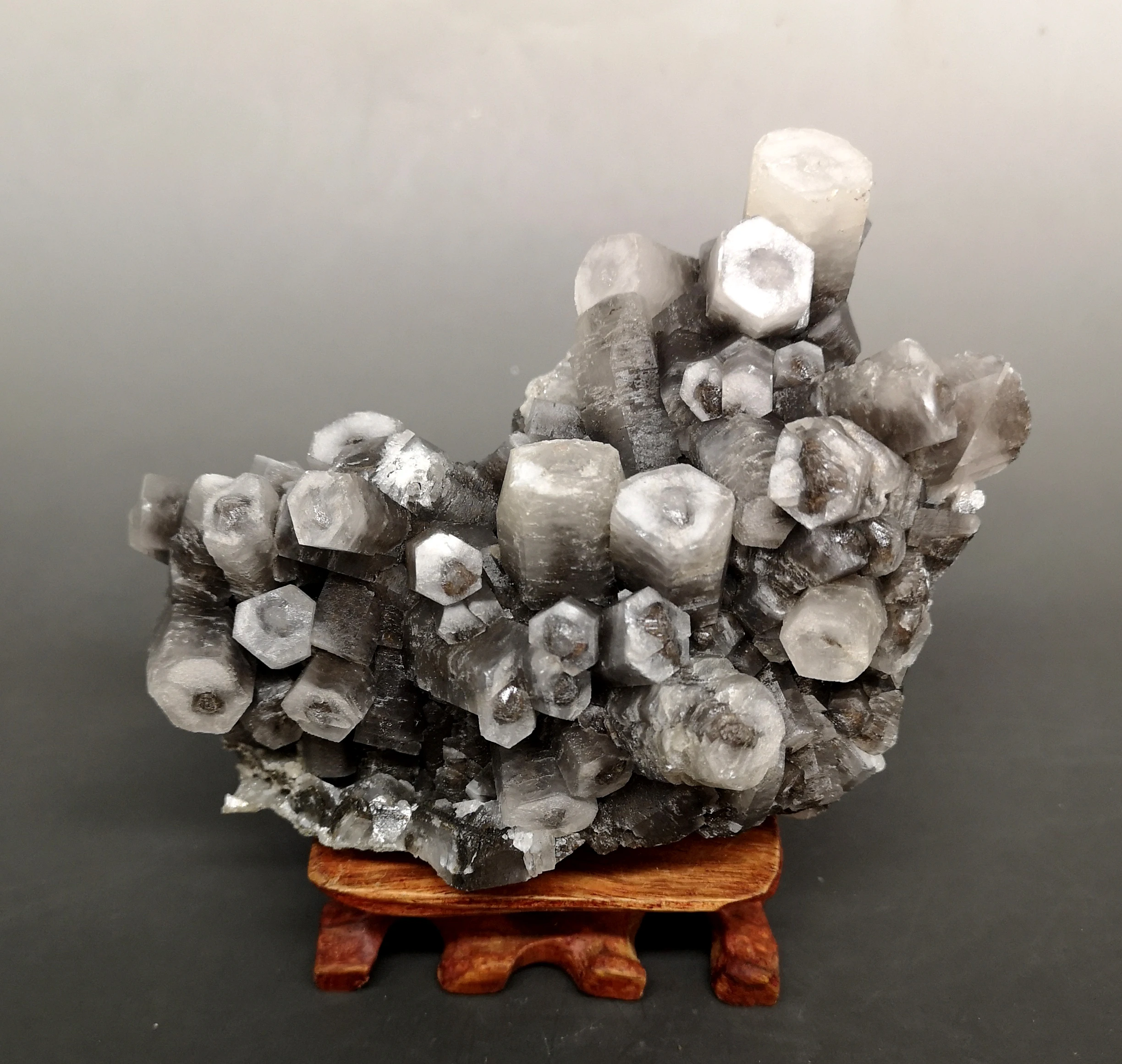 Big! 500g Natural Fluorescent Calcite Grey Columnar Calcspar Skeletal ...