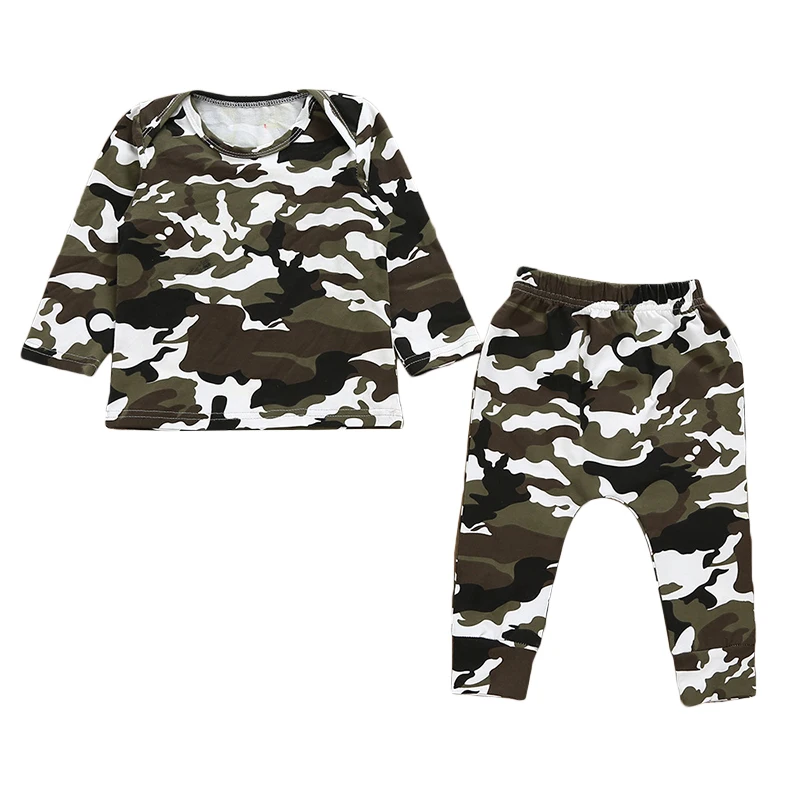 2PCS Autumn Spring Infant Baby Boys Girls Clothes Sets Camouflage Camo ...