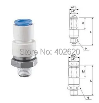 free shipping SMC Type Pneumatic KSH06 01S 6mm OD(outer diameter) Tube 1/8'' screw thread Rotary ...