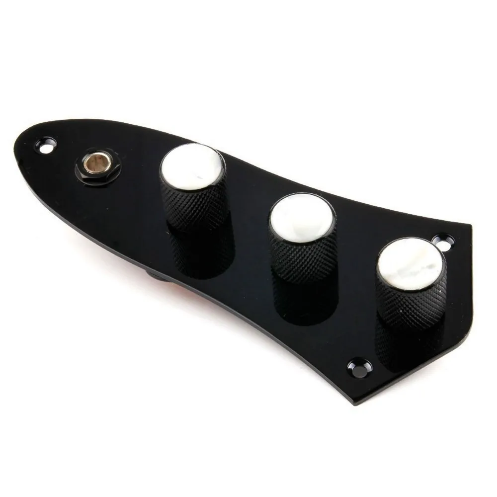 1 Set Bass Guitar Prewired Control Plate Assembly Loaded Knobs Pots Suit Black In Guitar Parts