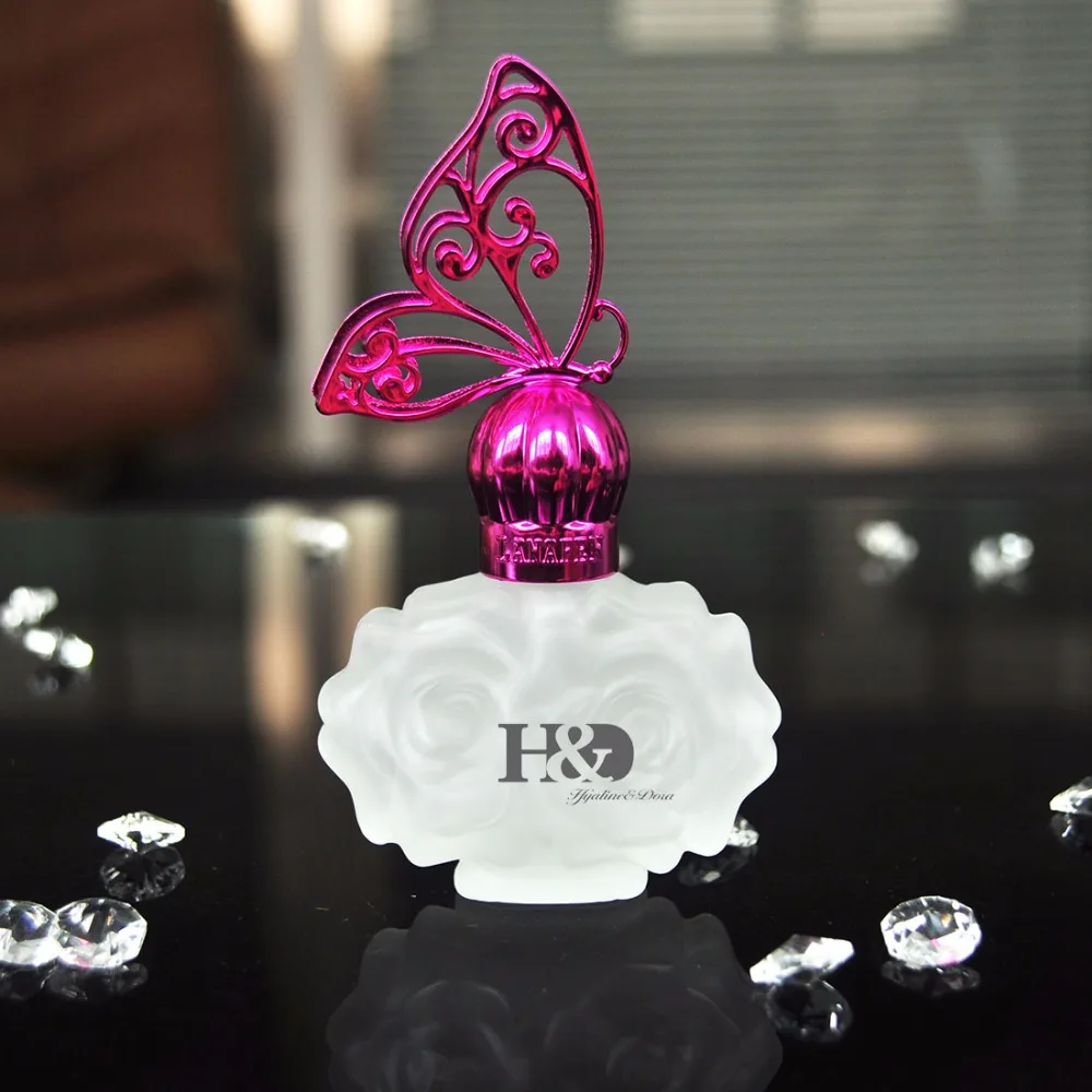 30 ML mariposa Vintage rosa botella de Perfume portátil viaje ...