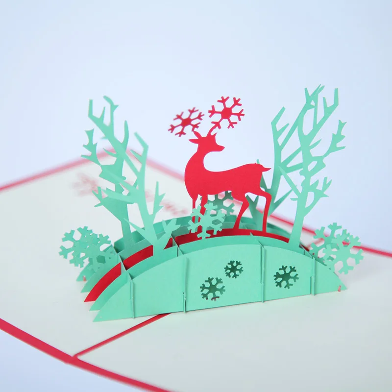 Feliz Navidad 3D pop up de tarjetas de felicitación con el sobre y el ...
