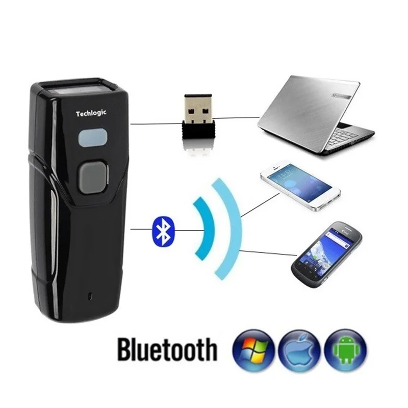 Wireless Bluetooth Barcode Scanner Mini Laser Portable Reader Red Light ...